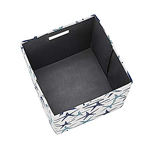 Linon White and Blue Starfish Print-Set of 2 Dawes Storage Bins