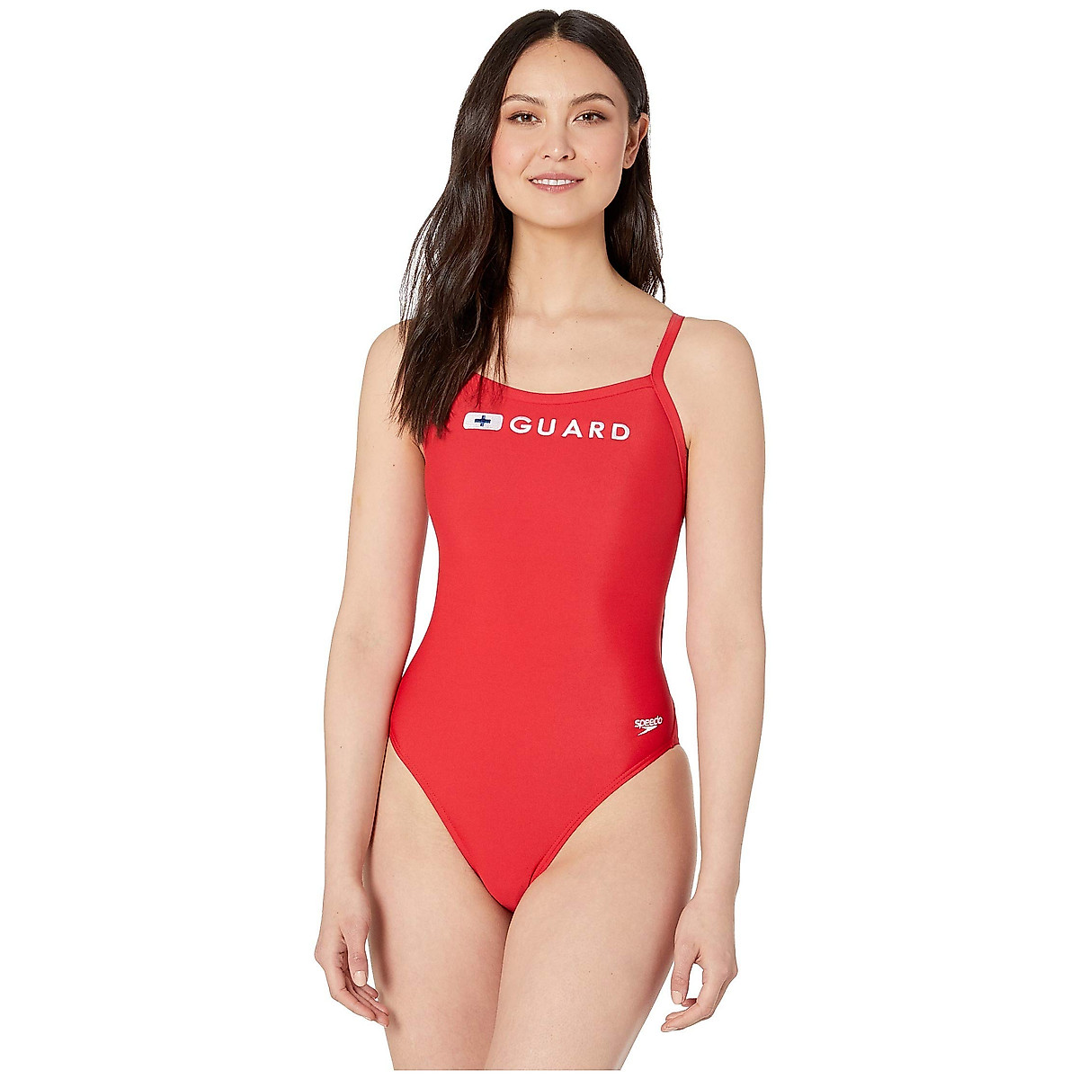 Speedo Women's Guard Swimsuit One Piece Endurance Flyback , Fly back Us Red, 38