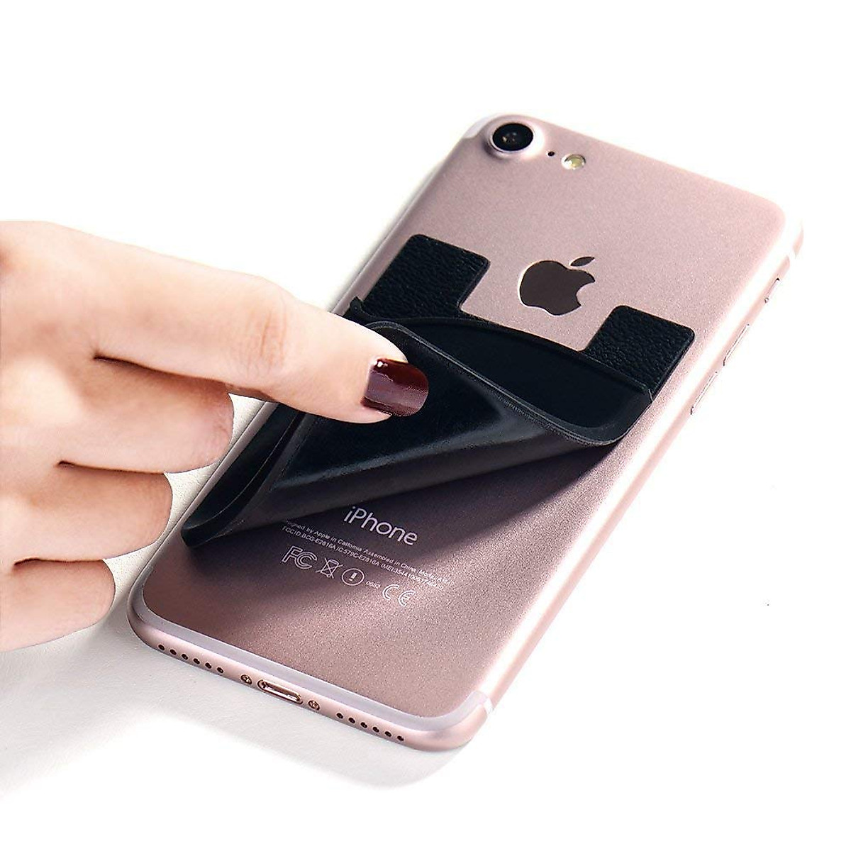 YWXTW Cell Phone Wallet, Silicone 3M Adhesive Stick-on Wallet for Credit Card, Ultra-Slim Id Holder Wallet Pouch Sleeve Pocket for Smartphones (iPhone/Android/Sumsung Galaxy) (3 Pack Black)