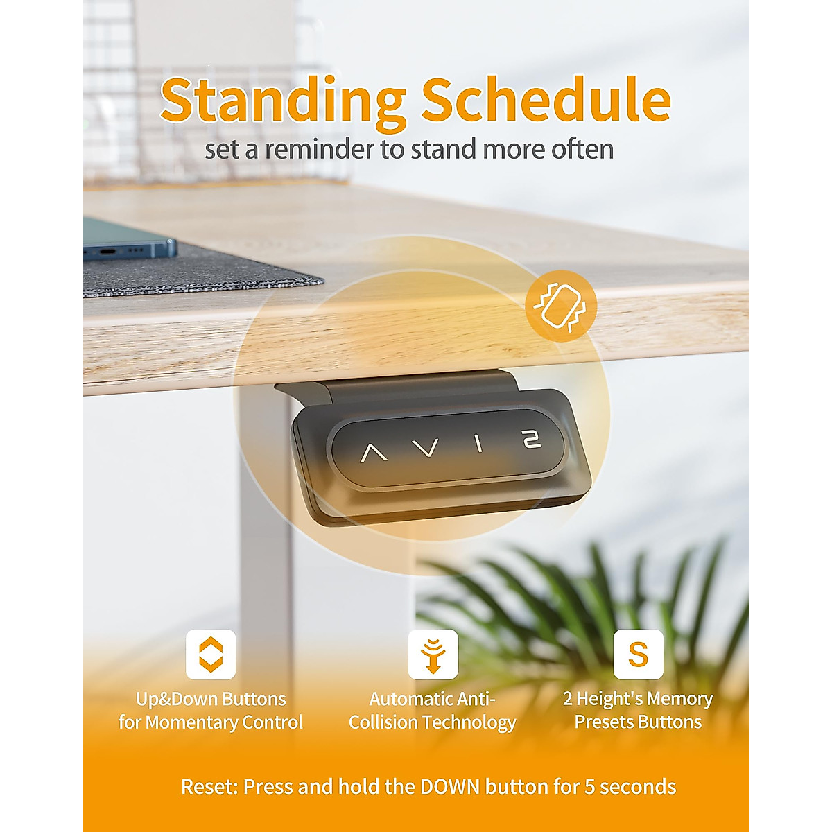 CubiCubi Height Adjustable Electric Standing Desk, 48 x 24 Inches Stand Up Table, Sit Stand Home Office Desk with Splice Board, Maple