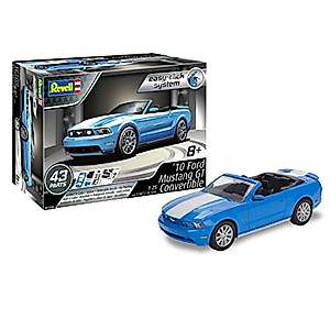 Revell 85-1242 2010 Ford Mustang Model Car Kit 1:25 Scale 43-Piece Skill Level 2 Plastic Easy-Click Model Building Kit, Blue