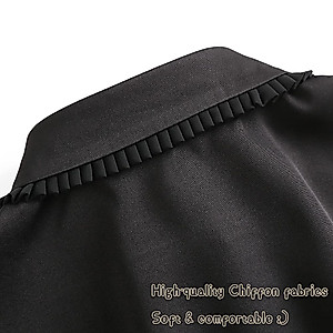 LoudSung Detachable Half Shirt Blouse False Collar Folding Design for Women Girls Black