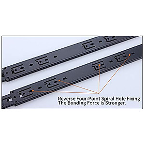 Drawer Slides 16 Inch Ball Bearing Full Extension 3 Section Slide Track Mounting Drawer Runners Slider for Cabinet Home Furniture, 2 Pack (Black 16 Inch)