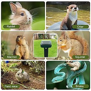 4 Pack Upgraded Ultrasonic Mole Repellent, Solar Powered Gopher Mole Repellent for Lawn, Chipmunks,Snake,Waterproof Vole Repellent for Your Yard Garden Lawns