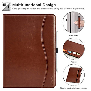 ZtotopCases for iPad Pro 11 Inch 4th/3rd/2nd Generation Case 2022/2021/2020, Premium PU Leather Smart Folio Cover with Auto Wake/Sleep, Hand Strap for iPad Pro 11'' 4th/3rd/2nd Gen,Brown