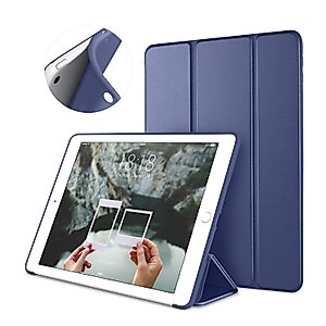 DTTO Mini Case for iPad Mini 3/2/1, (Not Compatible with Mini 5th Generation) Ultra Slim Lightweight Smart Case Trifold Cover Stand with Flexible Soft TPU Back [Auto Sleep/Wake],Navy Blue
