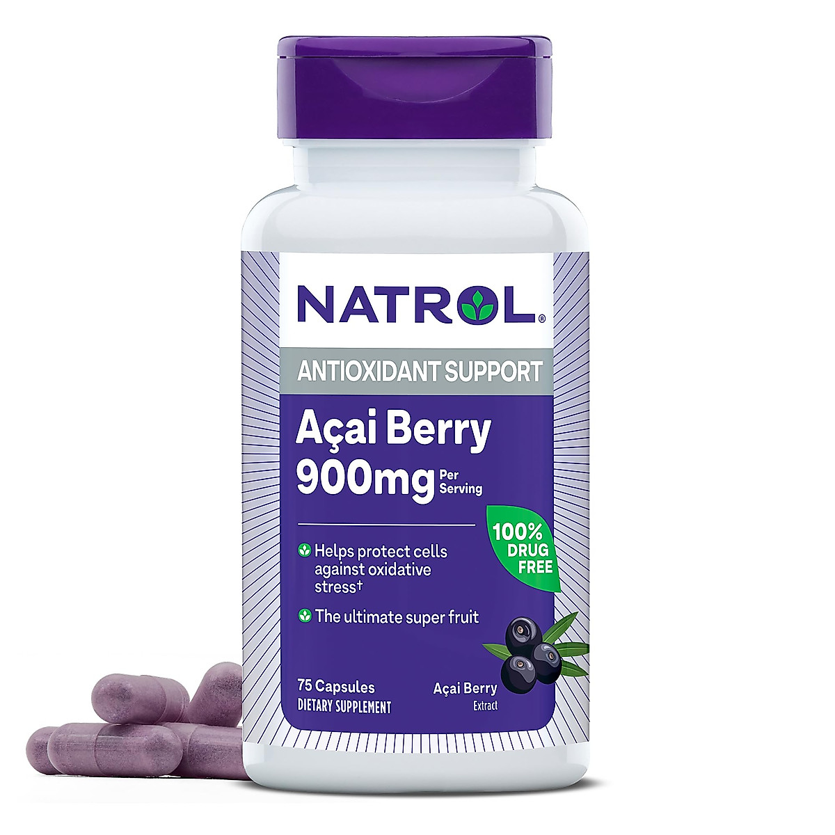 Natrol Acai Berry 1,000mg, Antioxidant Protection, Capsules, 75ct