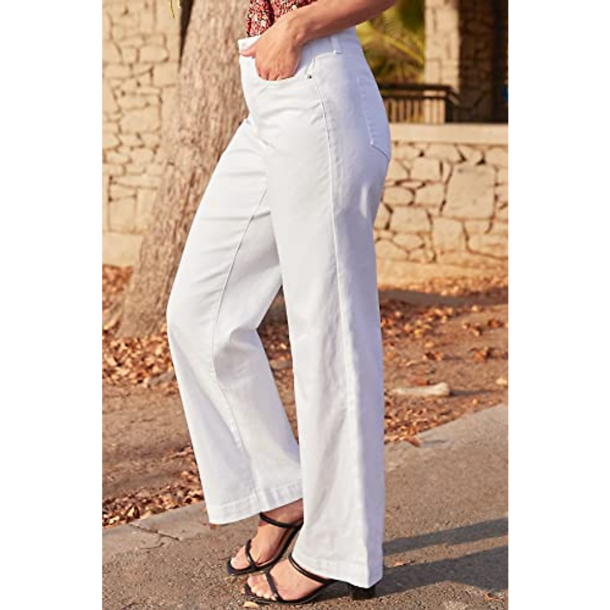 Royalty For Me Women's Wide Leg Sustainable Jean, White, 8