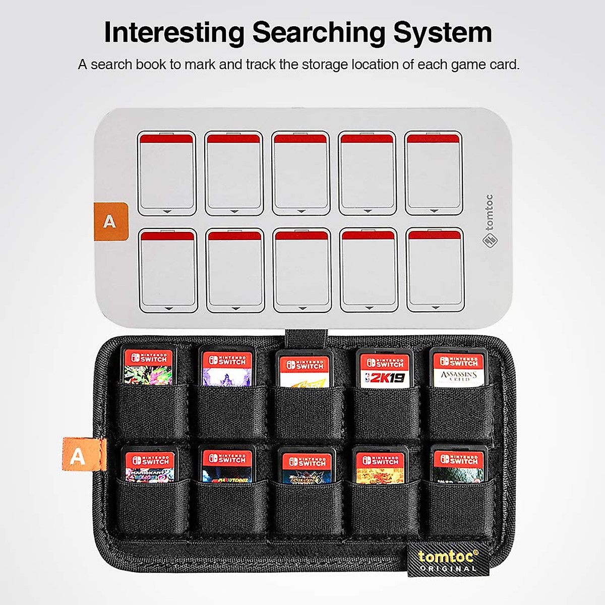 tomtoc 100 Cartridge Game Holder for Nintendo Switch, Sony Ps Vita Games and SD Memory Cards, Nintendo Switch Game Card Case