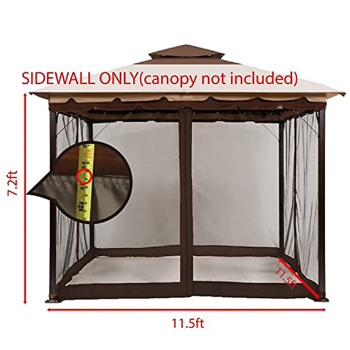 ABCCANOPY 10x10 Gazebo Mosquito Netting Walls