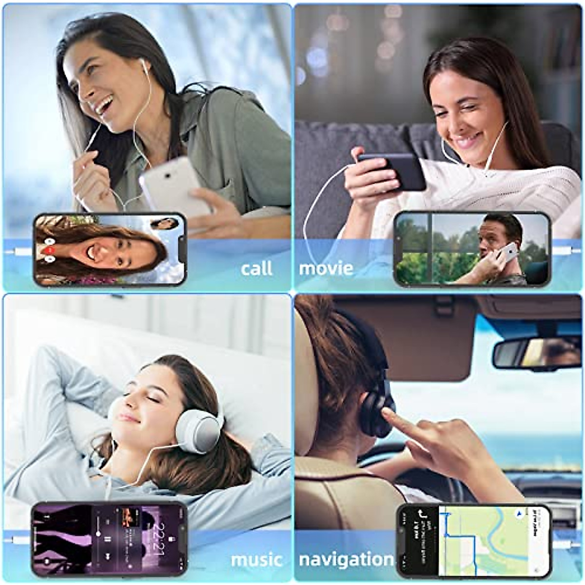 Steepower iPhone Headphone Jack Adapter, 3in1 Lighting to 3.5 mm Headphone Jack Adapter,Lighting Audio & Charging Adapter Compatible with iPhone 14/13/12/11/X/8/8plus/7/7plus/iPad-Support iOS 16