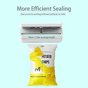 Hokant Mini Bag Sealer Handheld Heat Vacuum Sealer and Cutter, 1300mAh Rechargeable Portable Mini Sealing Machine with 3 Sealing Gear for Chip Bags Plastic Bags Food Storage