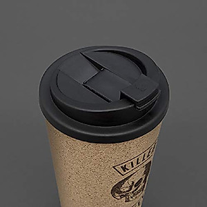 Iron And Glory Reusable Cork Leak Proof Lid and Double Walled Insulation-to Go Coffee and Tea Cup for Travel and Work, 425ml, Stainless Steel, 15 Ounces