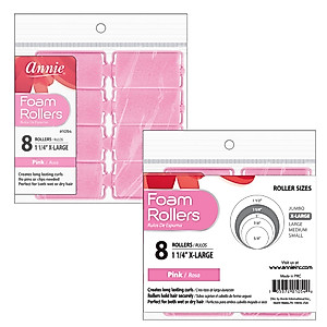 Annie Foam Roller Size1 1/4" x 2 1/4" 8ct -1054