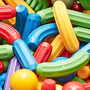 STICK O Basic 10 Piece Magnetic Building Set, Rainbow Colors, Educational STEM Construction Toy Ages 18M+