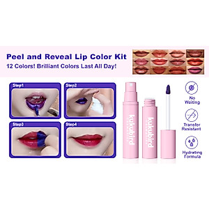 kukubird Peel & Reveal Long Lasting Natural Waterproof Smudge Proof Lip Tints (Icon)