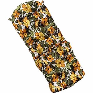 Bali Lounge Swivel Rocking Chair with Floral Cushion Natural Rattan Wicker Handmade, Colonial