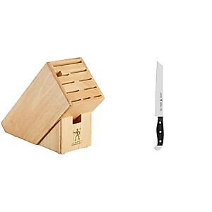 HENCKELS Hardwood Knife Block, Knife Storage, 11-slot & Statement Razor-Sharp 8-inch Bread Knife, Cake Knife, German Engineered Informed by 100+ Years of Mastery