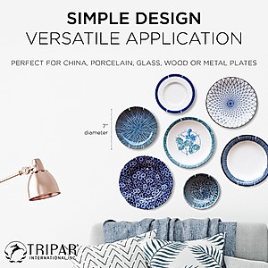 TRIPAR 5-7.5-Inch White Vinyl Plate Wire Wall Plate Hanger