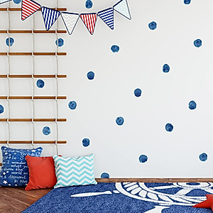 ROFARSO 120 Decals 2.2'' Sea ​​Blue Watercolor Polka Dots Wall Decals Stickers DIY Removable Peel & Stick Wall Art Decorations Home Decor for Nursery Bedroom Living Room Playing Room
