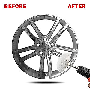 WTSCLS Polishing Wheel for Drill 4 Pack, Buffing Pads Wheel Polisher Kit with 1/4" Hex Shafts for Dremel Tools