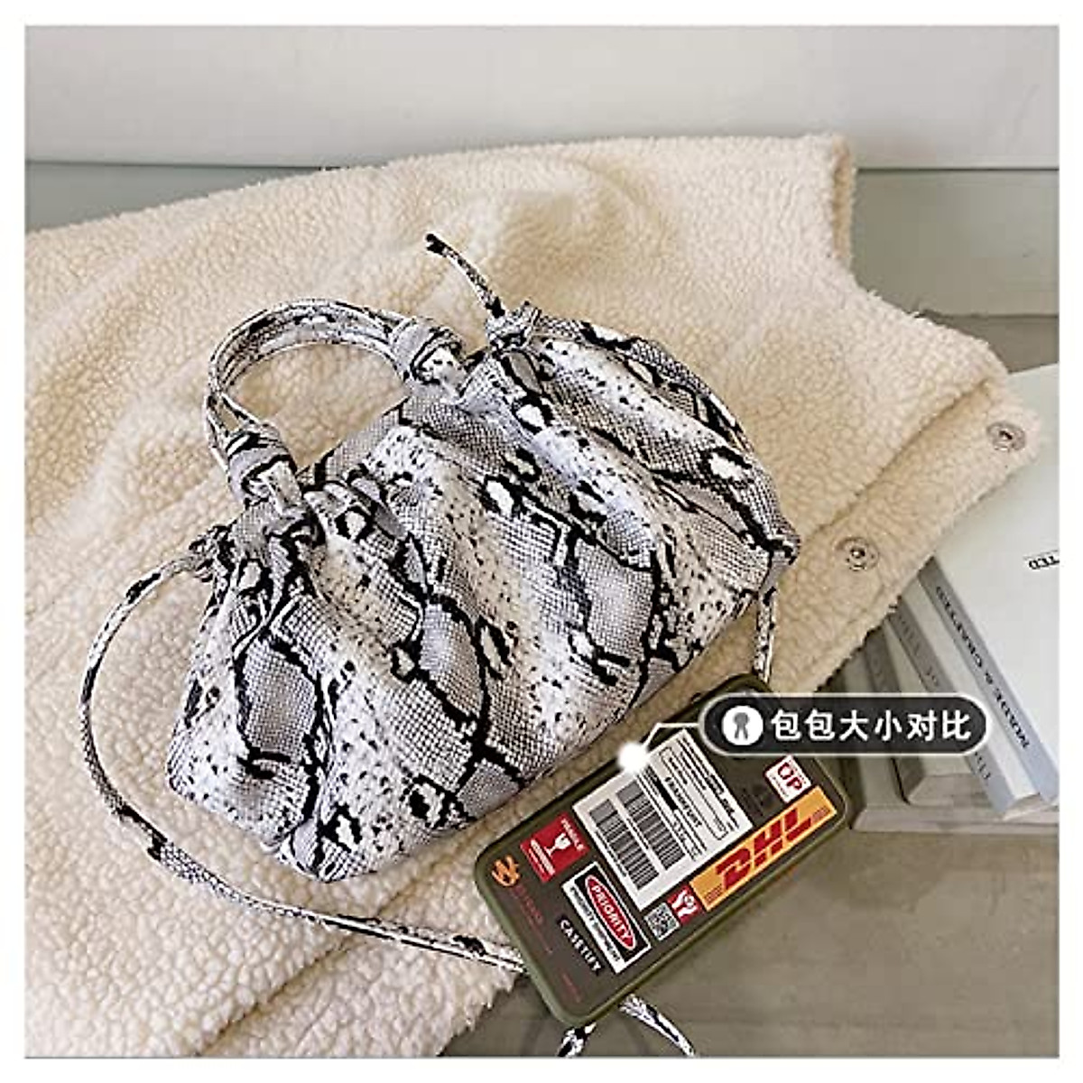 Women's Small Leather Rectangular Handbag Crossbody Purse Handbag Shoulder Bag Handle Satchel Purse Boho Shoulder Bag (sliver)