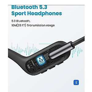 Rumatas Bone Conduction Headphones Bluetooth, Open Ear Headphones with Mic Underwater Swimming Headphones 32GB MP3 & 8Hrs Playtime, Wireless Underwater Earbuds for Swimming, Sports.