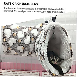 Mipcase Sleeping Accessories Grey Hideaway Chinchilla Squirrel Winter Bed Sugar Ferret Snuggle Hamster Warm Small Tunnel Cage Pet Animals African Hammock Cockatoos with Guinea Pig Nest