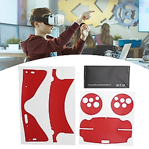 070 VR Headset and Controller Skin, Protective Decal Stickers PVC Skin Cover for Oculus Quest 2, Virtual Reality Gaming Accessories(Red)