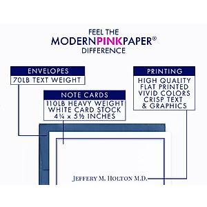 Personalized Stationary for Men or Women, Professional Personalized FOLDED Note Cards, Your Choice of Colors and Quantity