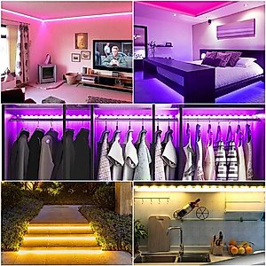 50FT Smart LED Strip Lights, Sync to Music with 40 Key Remote Controller，Lighting Strips with App Control LED Lights for Bedroom,Christmas Lights decration (Multi-Colored, 50FT)