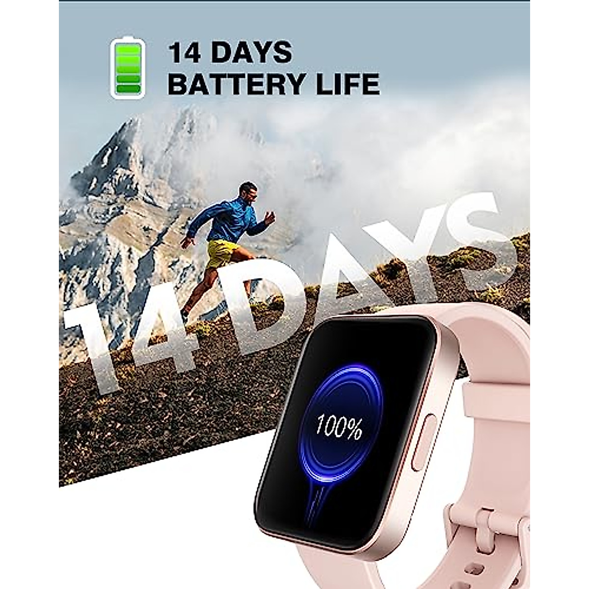 Smart Watch for Women Men with Bluetooth 5.0 Call SOS,14-Day Battery Life,1.83" Fitness Tracker Watch with [24H Heart Rate SpO2 Sleep Monitor],5ATM Watreproof Calculator Music Speaker for Android&iOS