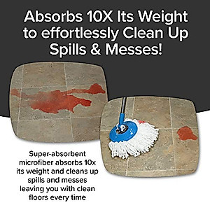 Hurricane Spin Mop As Seen On TV Mop & Bucket Cleaning System by BulbHead, Spin Away Germy, Dirty Water - Super-Absorbent Microfiber Mop Head Holds 10X Weight, Reaches Anywhere - Pole Lays Flat