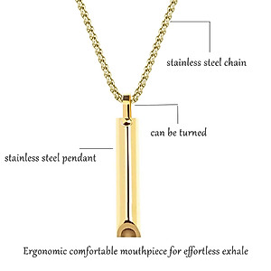 GRAZIOSO Stainless Steel Anxiety Necklace, Anxiety Relief Items,Mindful Breathing Necklace,The Necklace for Anxiety, Stress, Panic Attack Relief Meditation Tools (B)