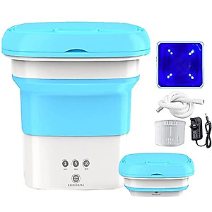 Portable Washing Machine 4.5L Mini Foldable Small Machine for Apartment, Laundry, Camping, RV, Travel, Underwear, Socks, Baby clothes Lightweight and Easy to Carry (Blue)