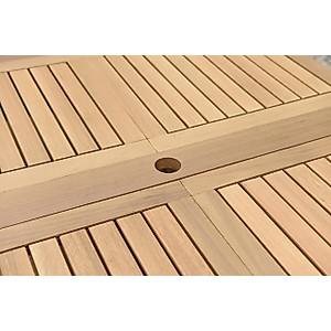 Amazonia Berlin Patio Dining Teak Finish and Ideal, 9-Piece Outdoor Furniture Set, Light Brown