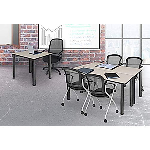 Kee 30" Square Breakroom Table- Maple/ Black