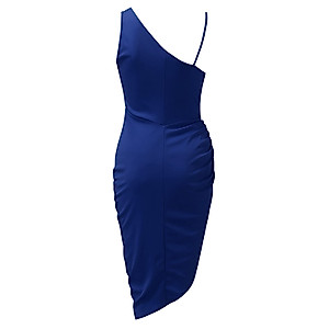 Vestidos para Mujer Fiesta Noche Elegante Verano Cuello en V Manga Corta ahueca hacia fuera el Vestido,ZT3-Blue,X-Large