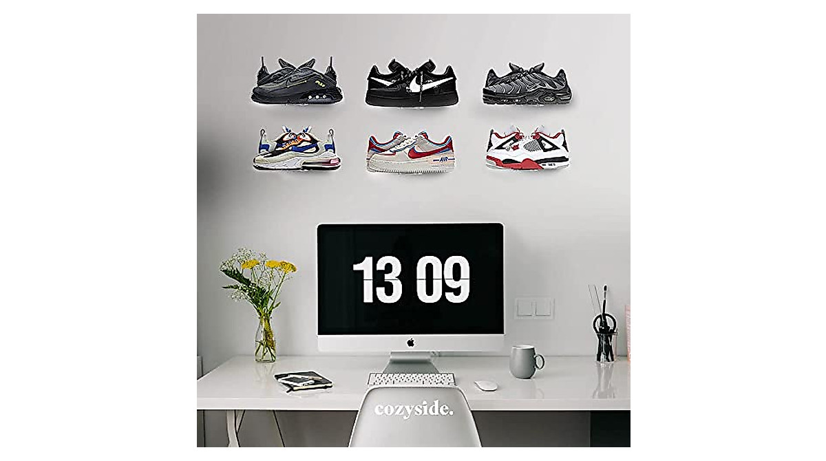 Stylish Floating Shoe Shelf for Wall - 6 Display Racks