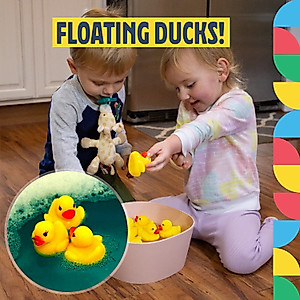 Dazzling Toys Little Rubber Ducks Yellow Mini Rubber Duckies Shower Bath Toy Bath Duck Baby Shower Toy Rubber Duck Dog Toy Baby Bath Shower Toy Miniature Ducks Pool Toys Toddler Bathtub Toy – 12Pcs
