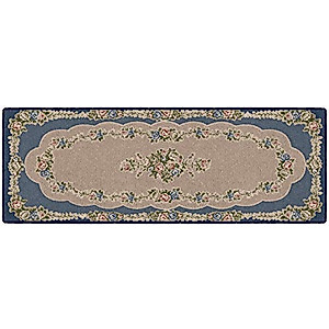 Brumlow MILLS Rosewood Traditional Floral Home Décor Area Rug for Living Room, Kitchen, Dining, Bedroom or Doorway Runner Rug, 22" x 60", Nantucket Blue