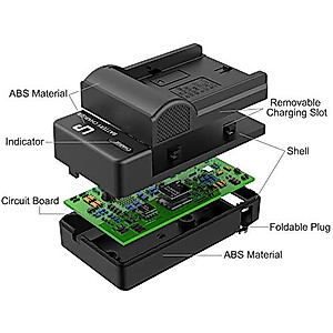 LP NP-F550 Battery Charger, Charger Compatible with Sony NP F970, F960, F770, F750, F570, F530, F330, CCD-SC55,TR516,TR716, TR818, TR910, TR917, CN160, CN-216 LED Light, Feelworld Field Monitor & More