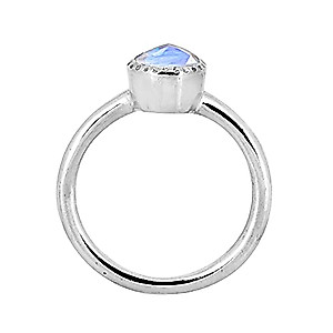 YoTreasure Moonstone Ring Solid 925 Sterling Silver Gemstone Jewelry