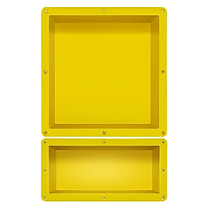Uni-Green Bathroom Wall Niche Double Recessed Shelf 24"X16" Two Inner Shelves, Easy Install– Yellow