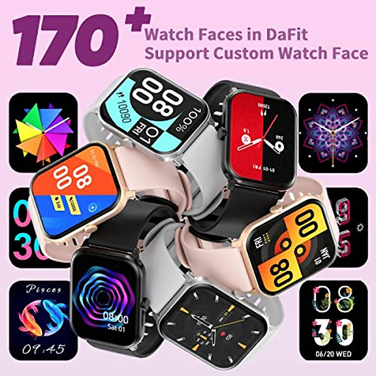 FACOI Android Smart Watches for Women - Smart Watch for iPhone Compatible Android Phones Gifts for Moms,Activity Fitness Tracker with Answer Call Stainless Band Heart Rate SpO2 Sleep Tracker