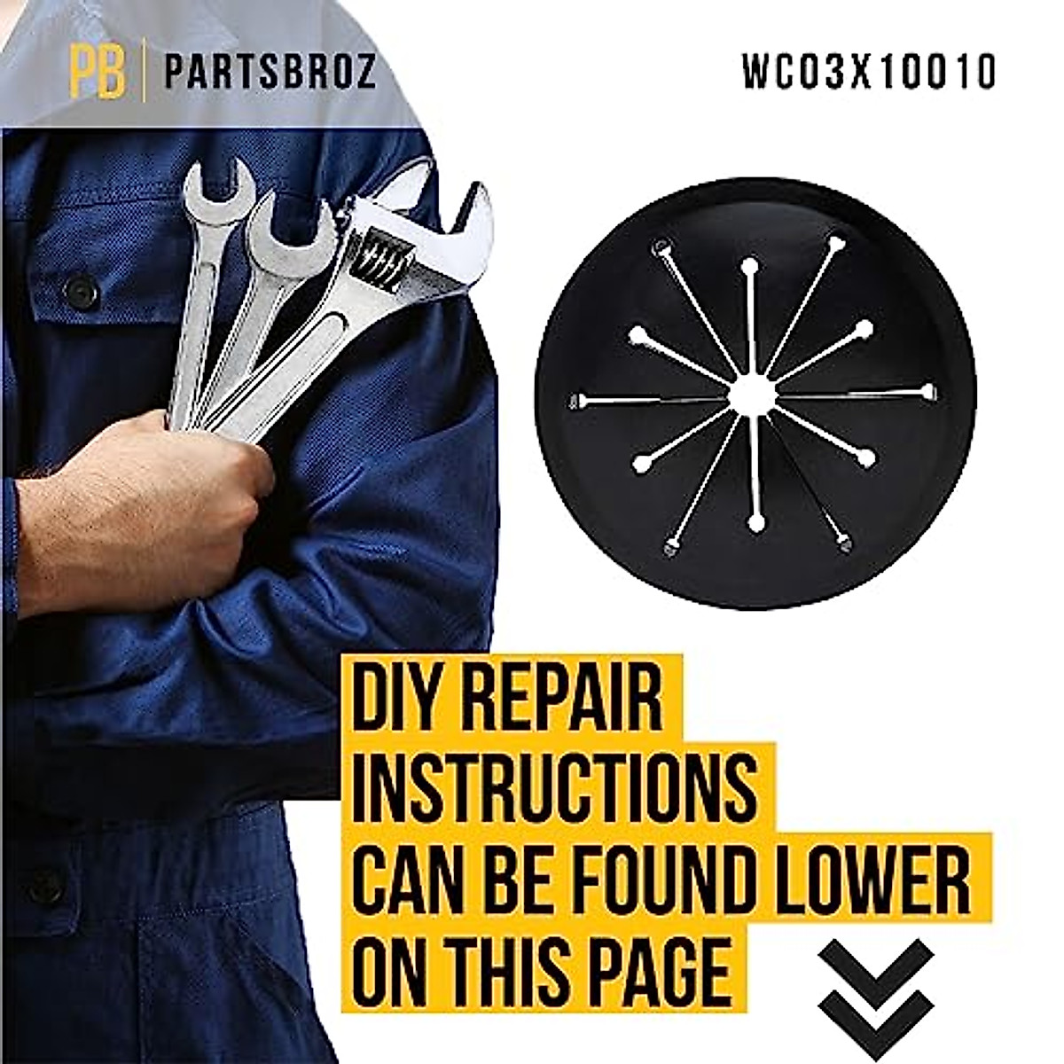 WC11X20163 WC03X10010 Disposal Splash Guard [DIY Tips Included] by PartsBroz - Compatible Hotpoint GE Disposal Stopper - Replaces AP6890897 WC11X0058 - Lifetime Drain Stopper for Kitchen