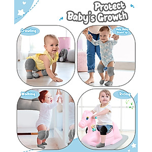 BOSONER Baby Crawling Anti-Slip Knee and Anti Slip Baby Boys Girls Socks Best Infant Gift, Unisex Baby Toddlers Kneepads (Black Dark Grey)