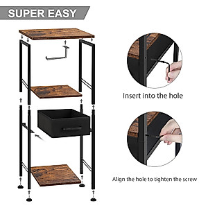 Shinoske Small Bathroom Cabinet,Toilet Paper Holder with Storage,Compact Bathroom Floor Cabinet,Bathroom Storage Cabinet,Suitable for Any Small Space in Bathroom,Laundry Room,Kitchen,Rustic Brown