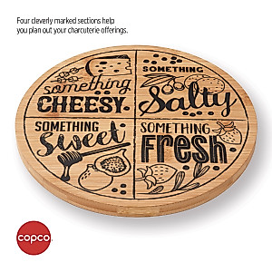 Copco Bamboo Charcuterie Lazy Susan, 10 Inch, Bamboo