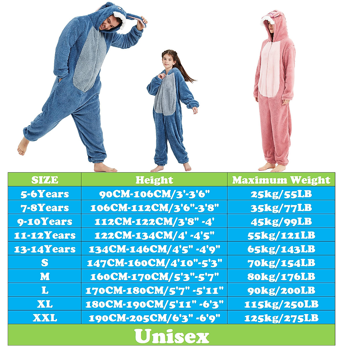 III HHONS Animal Onesie Women Men Cartoon Costume Pajamas Cosplay Unisex Onesies for Halloween